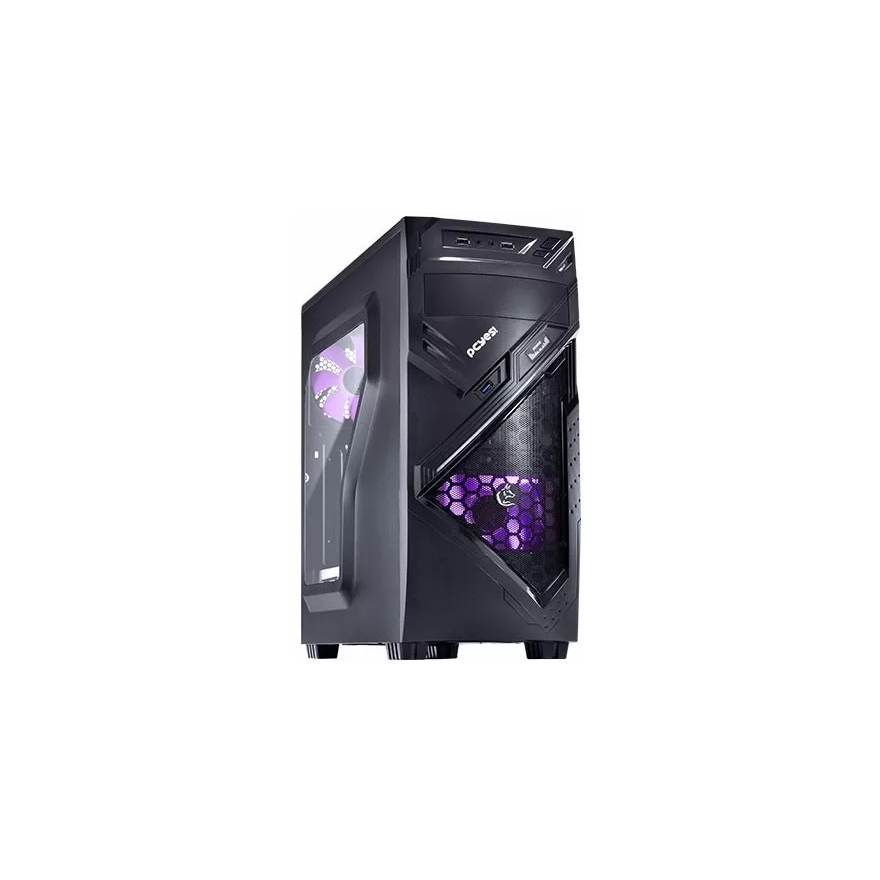 GABINETE GAMER PCYES 1 BAIA C/ FAN FRONTAL RGB CHACAL 1 BAIA GATE SEM FONTE