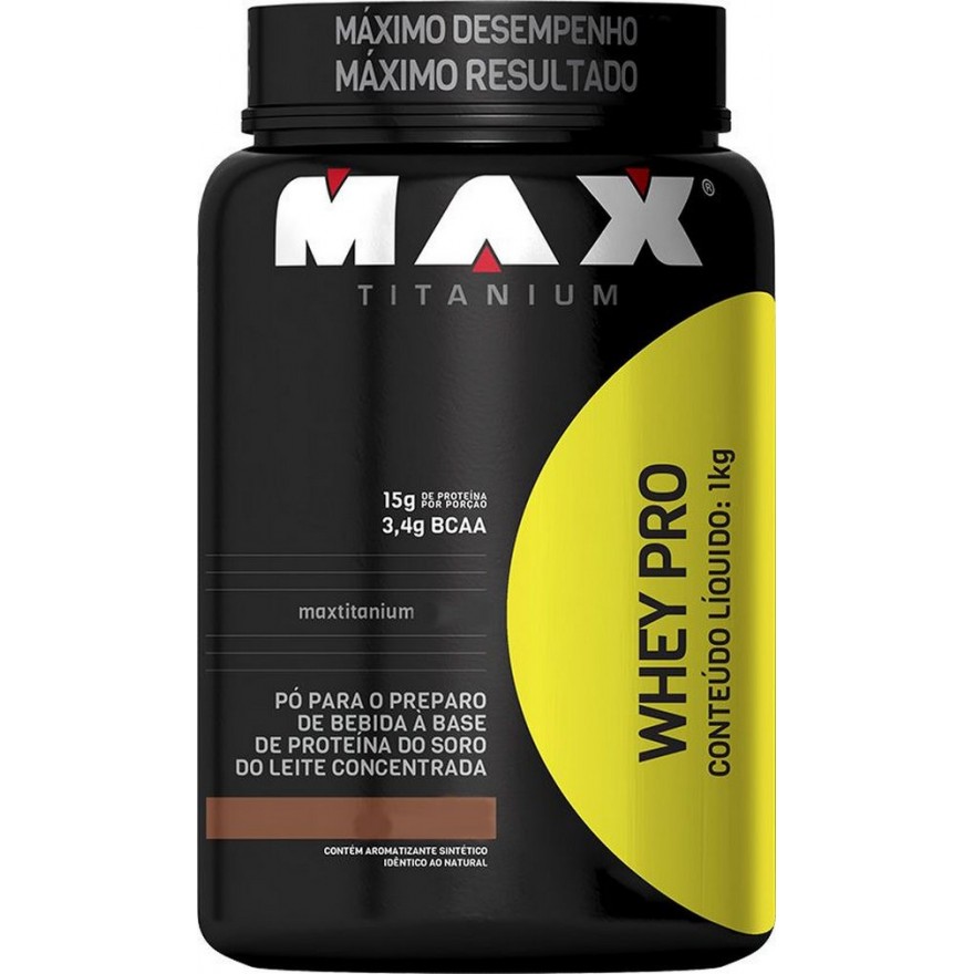 MAX TITANIUM 12 WHEY PRO 1KG TONIFICA E AUMENTA A MASSA MUSCULAR