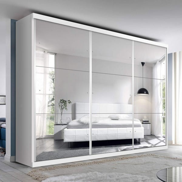 GUARDA ROUPA MODERNO DE CASAL C/ 3 PORTAS DE CORRER - 4 GAVETAS - 9 ...