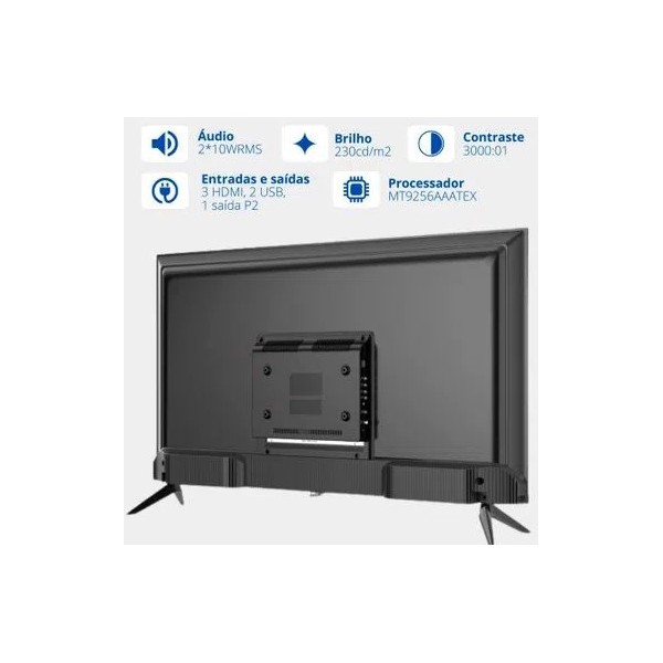 SMART TV 50 HQ LED UHD 4K C/ TELA SEM BORDAS 3 HDMI 2 USB WIFI HQSTV5066525