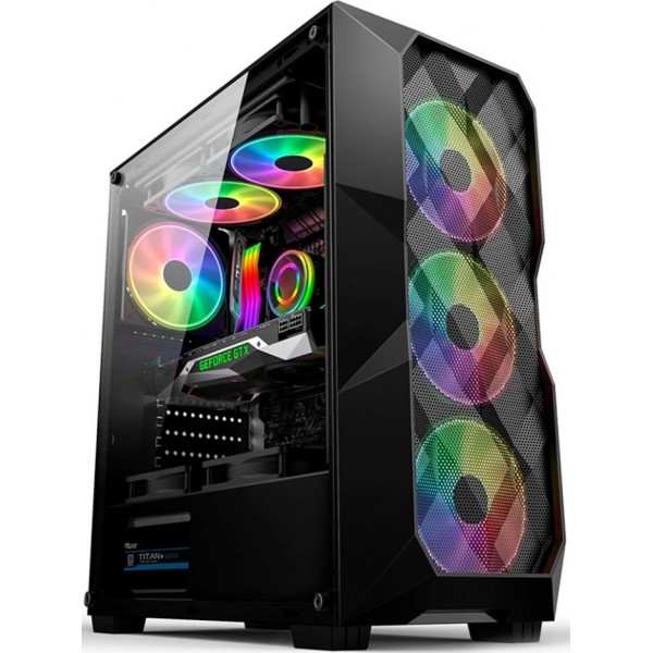 GABINETE GAMER MID ATX TOWER HAYON LATERAL VIDRO C/ COOLER FAN GB1710