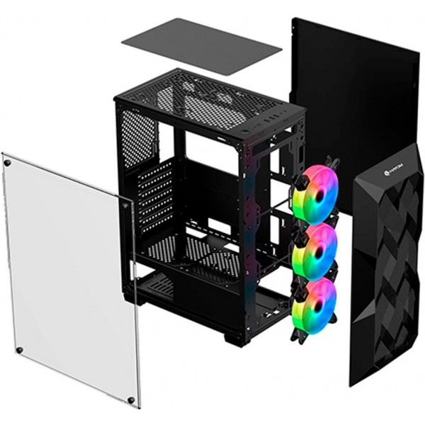GABINETE GAMER MID ATX TOWER HAYON LATERAL VIDRO C/ COOLER FAN GB1710