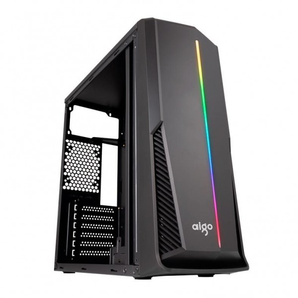 GABINETE GAMER ATX AIGO MID TOWER C/ LATERAL ACRILICO - PRETO RAINBOW 6